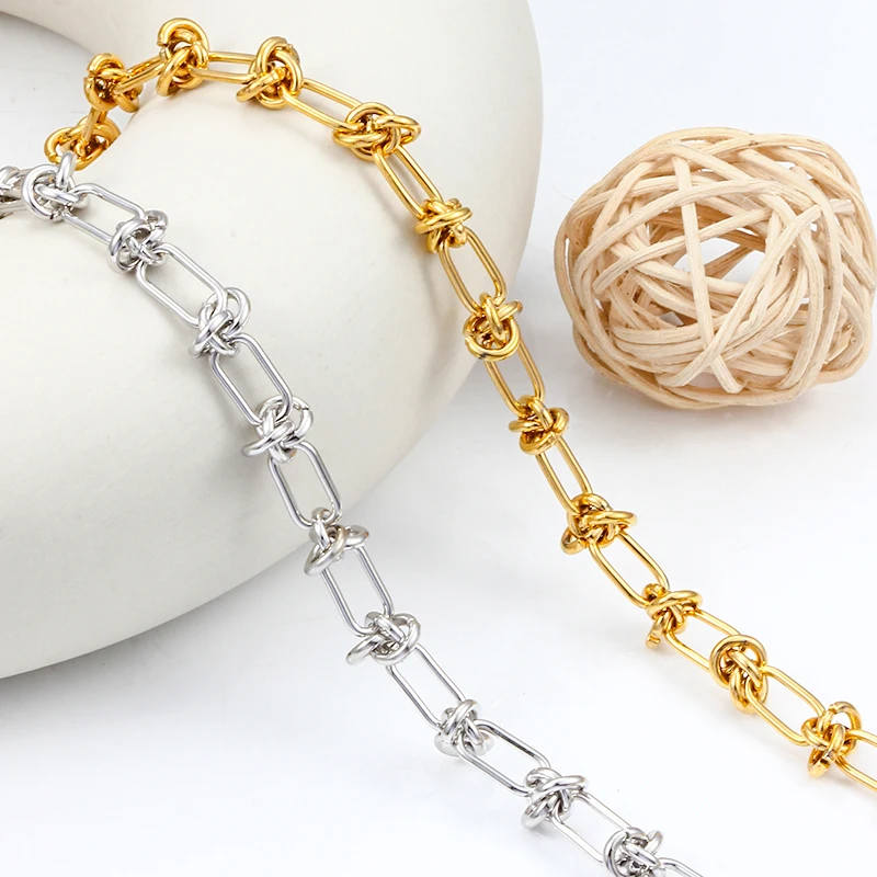 Stainless-Steel-Gold-Chunky-Knot-Chains-For-Jewellry-Making-Supplies ...
