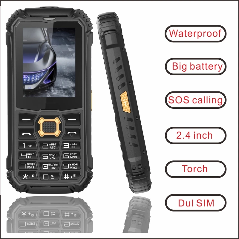 EAOR Feature Phone IP68 Rugged Phone Waterproof Dustproof Keypad Phone ...