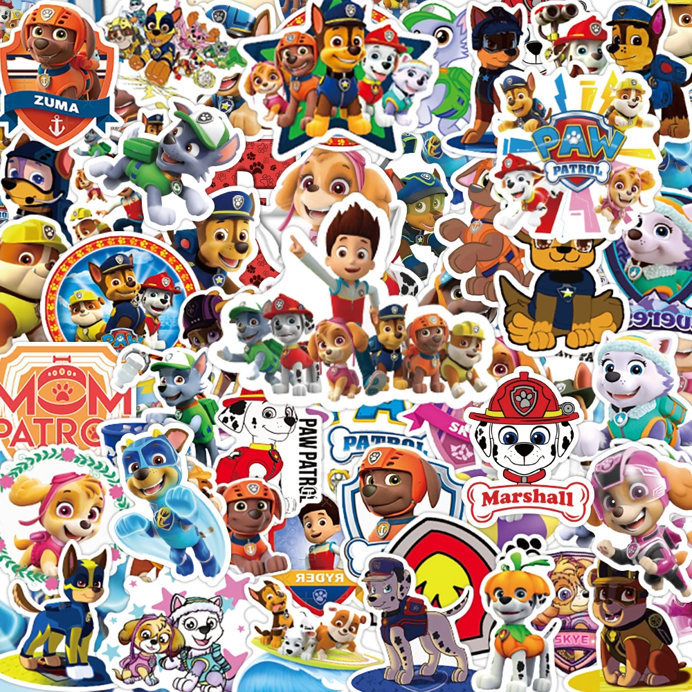 10-30-50-100pcs-PAW-Patrol-Ryder-Chase-Rubble-Marshall-Stickers-for ...