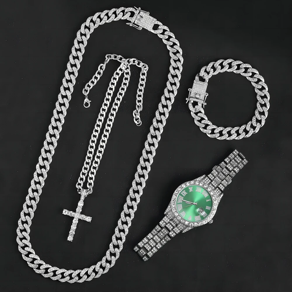 Corrente-Cubana-Hip-Hop-Miami-para-homens-strass-pavimentado-gelado ...