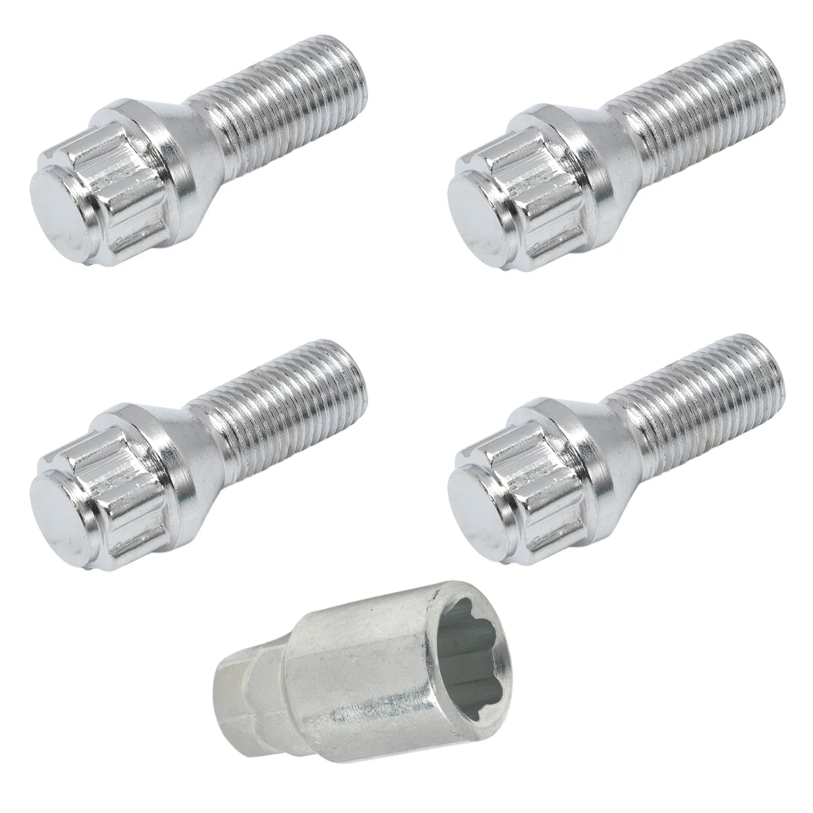 Car-Taper-Collar-Silver-Wheel-Lock-Wheel-Bolt-Set-Rim-Lock-Anti-Theft ...