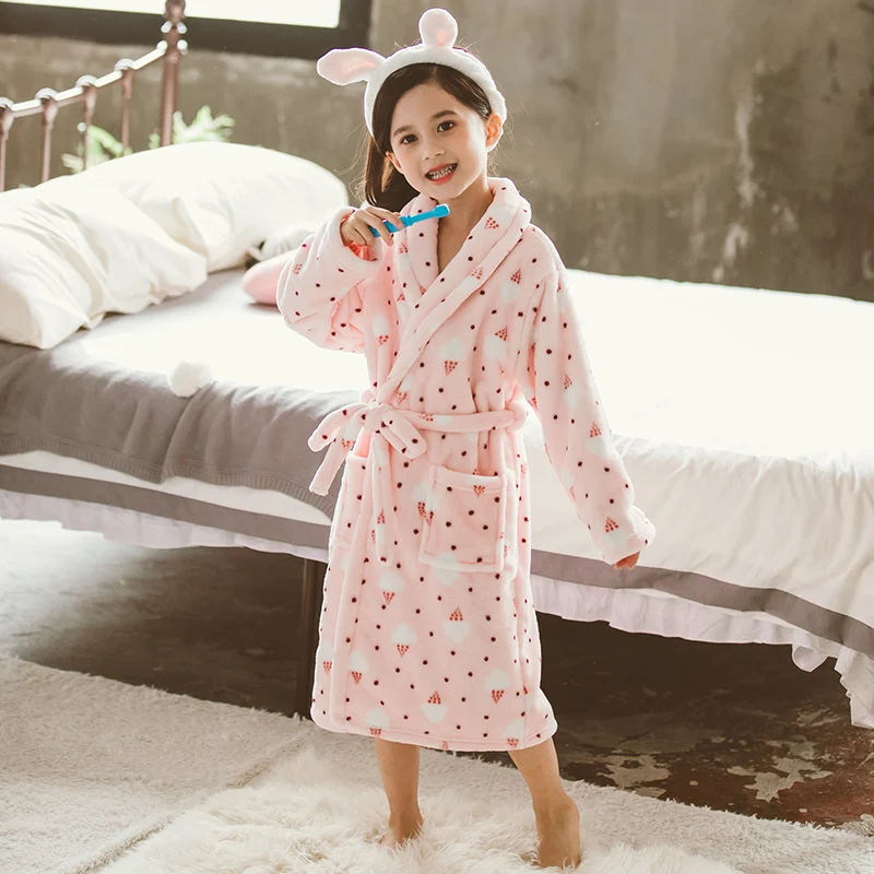 Children's Bathrobe Children | Children's Bath Bathrobe | Warm Girl ...