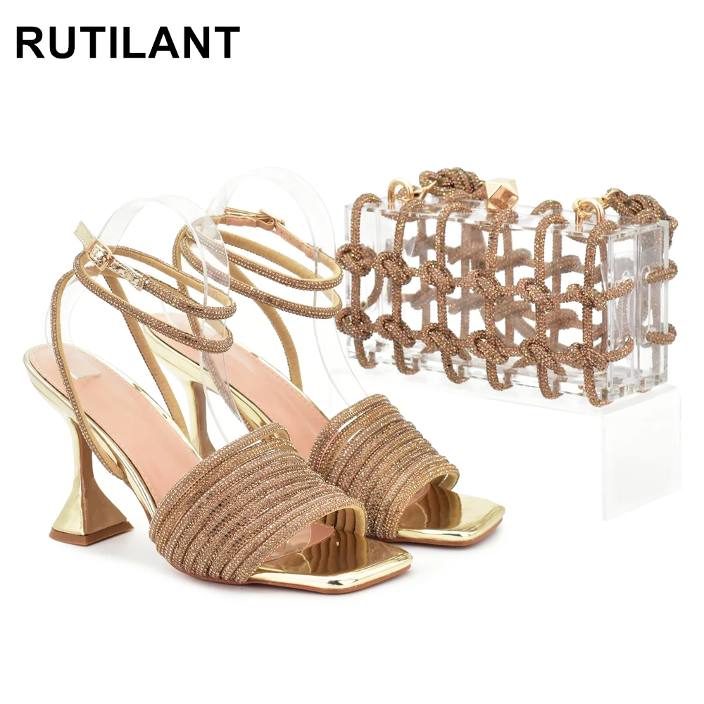Latest-Design-African-Party-Shoes-and-Bag-Set-Decorated-with-Rhinestone ...