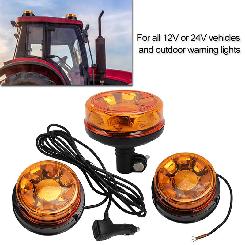 LED-Rotating-Warning-Light-for-Tractor-Truck-Flashing-Amber-Magnetic ...