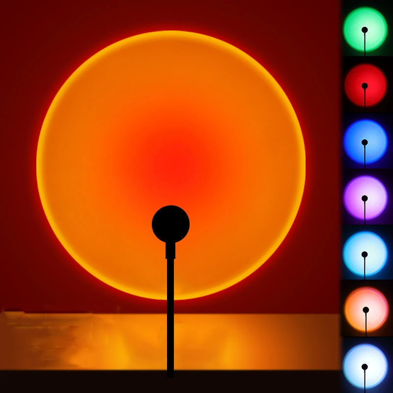 Usb Sunset Lights Rainbow 7 Colors Night Light Projector Home Decor ...