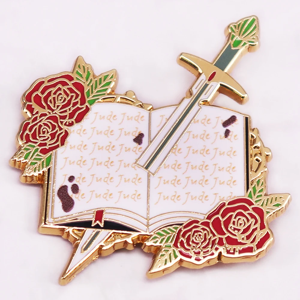 The-Cruel-Prince-Inspired-Enamel-Pin-Jude-Book-Badge-Rose-Sword-Brooch ...