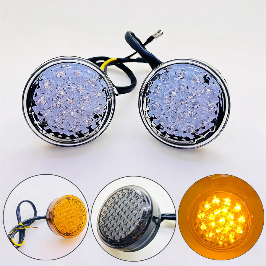 2PC-Universal-LED-ATV-Turn-Signal-Light-Amber-Indicator-Motorcycle ...