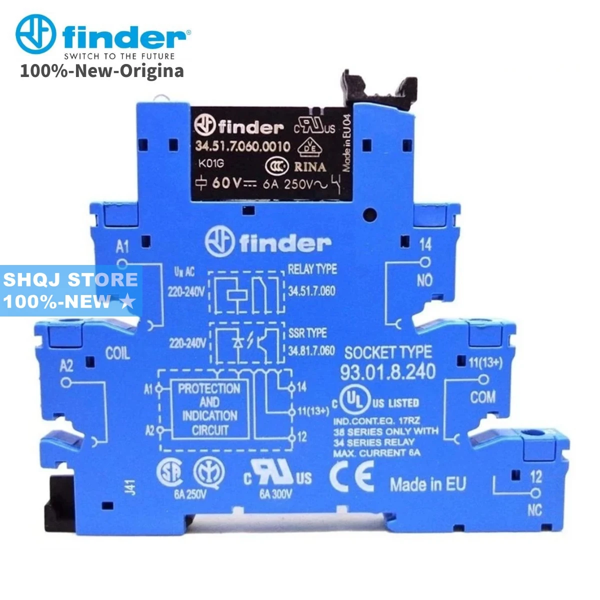 FINDER 100%-NEW 38.51.8.240.0060 (34.51.7.060.0010+93.01.8.240) 220 ...