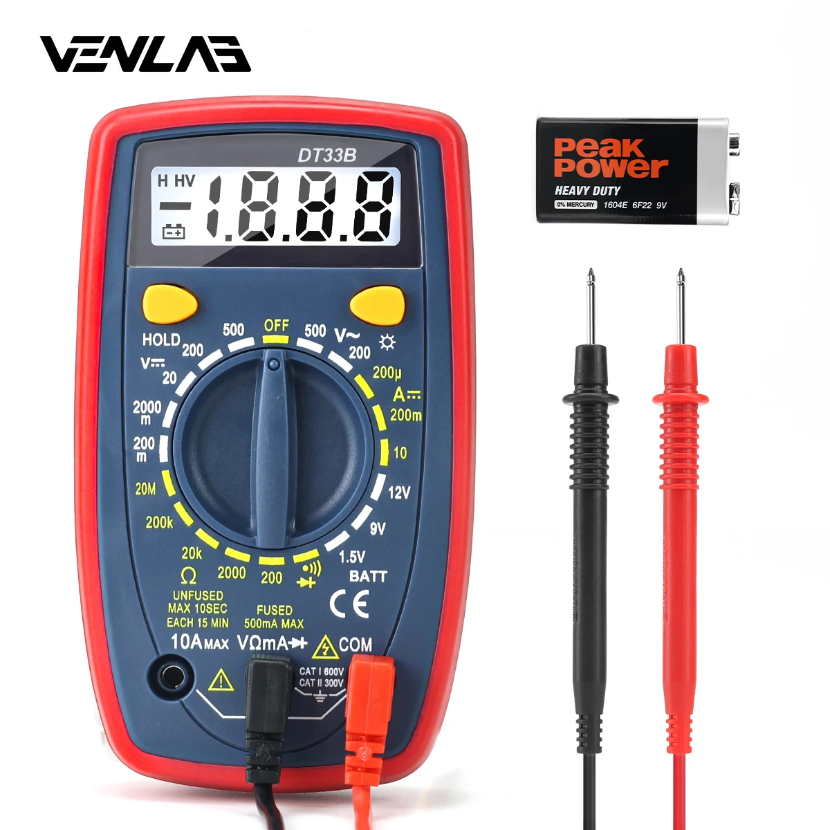 Digital-Multimeter-with-DC-AC-Voltmeter-and-Ohm-Volt-Amp-Tester ...