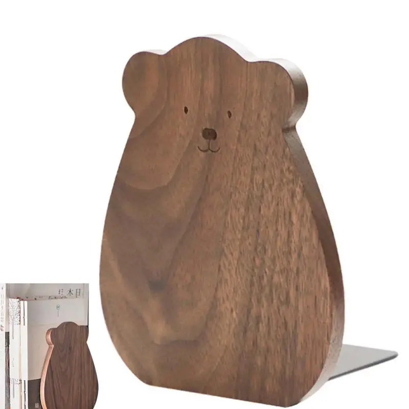 Natural-Creative-Wood-Bookend-Book-Holder-Reusable-Modern-Bookshelf ...
