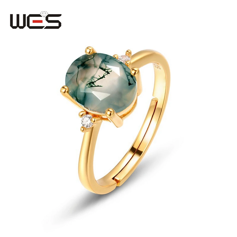 WES-925-Sterling-Silver-Original-Certified-Natural-Stone-Moss-Agate ...
