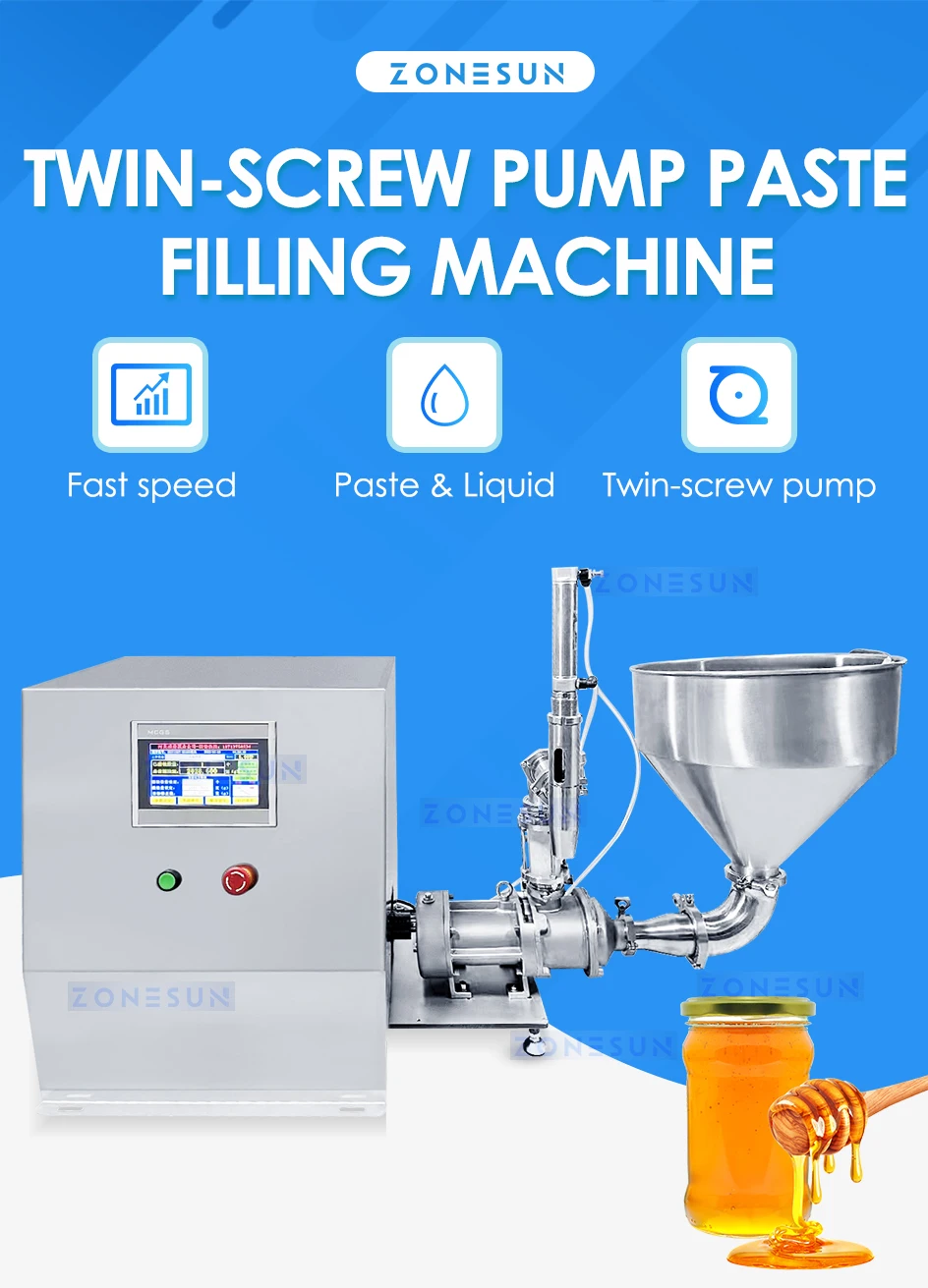 ZONESUN ZS-TSP5A Screw Pump Thick Paste Filling Machine