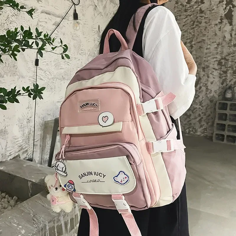 Korean-Fashion-Cute-Badge-Women-Backpack-Harajuku-Fashion-Female ...