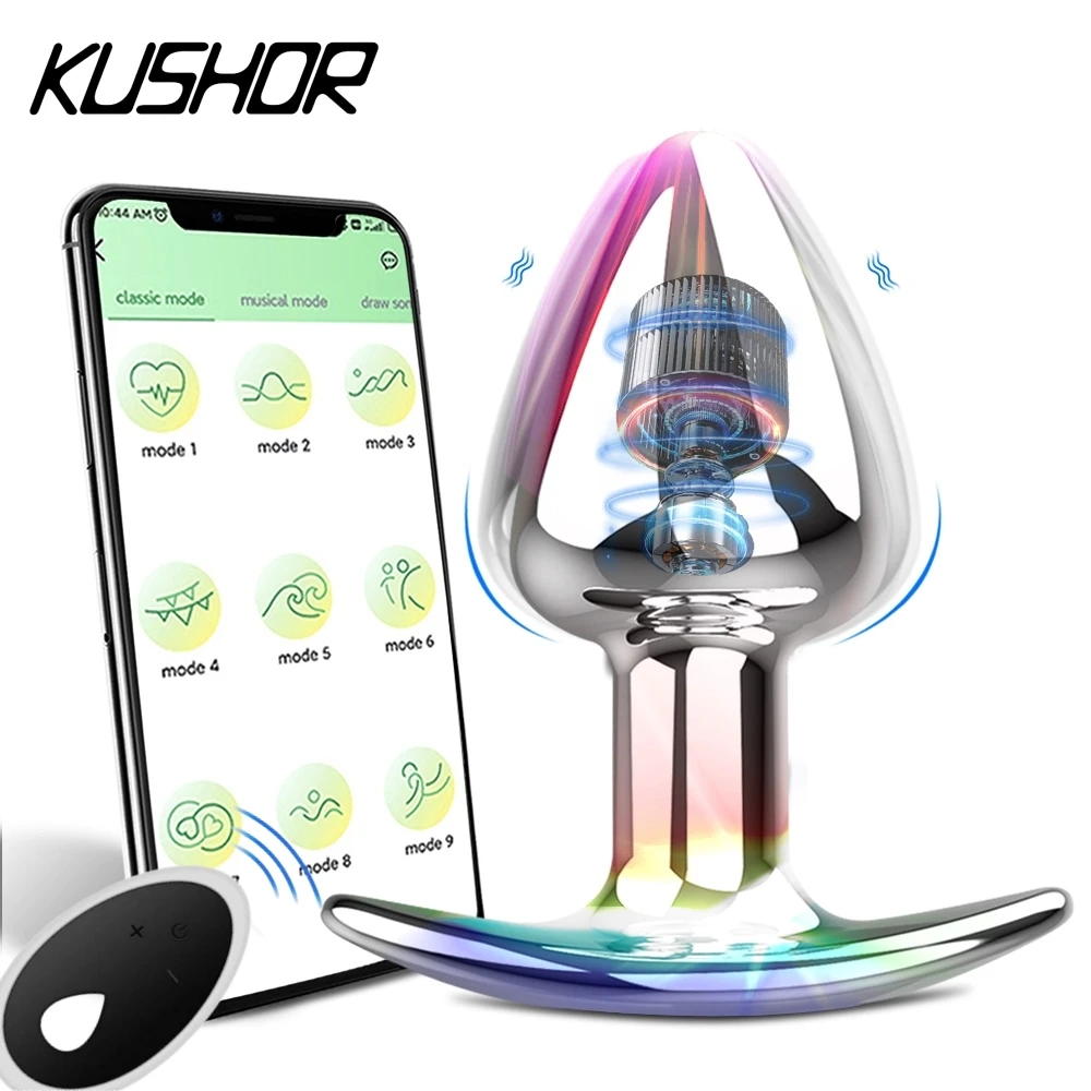 Vibrating-Metal-Anal-Plug-Vibrator-Sex-Toy-for-Woman-Men-Prostate ...