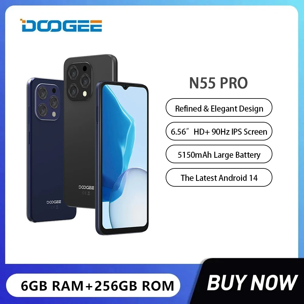 DOOGEE-N55-Pro-4G-Smartphone-6-56Inch-Octa-Core-6GB-256GB-5150mAh-Face ...