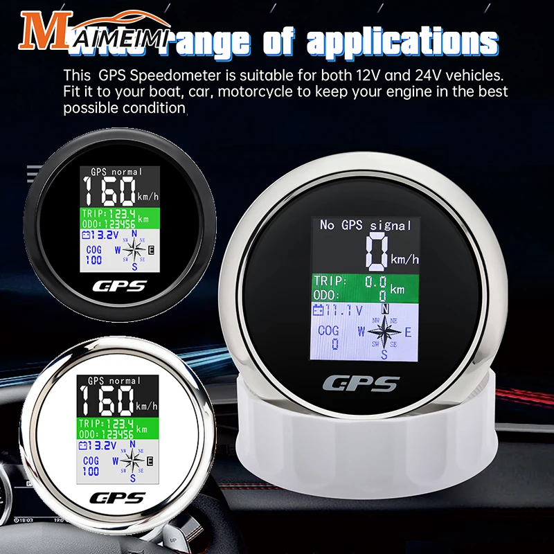 85mm-Digital-GPS-Speedometer-Odometer-with-GPS-Antenna-TFT-Screen-IP67-Waterproof-Voltmeter-for ...