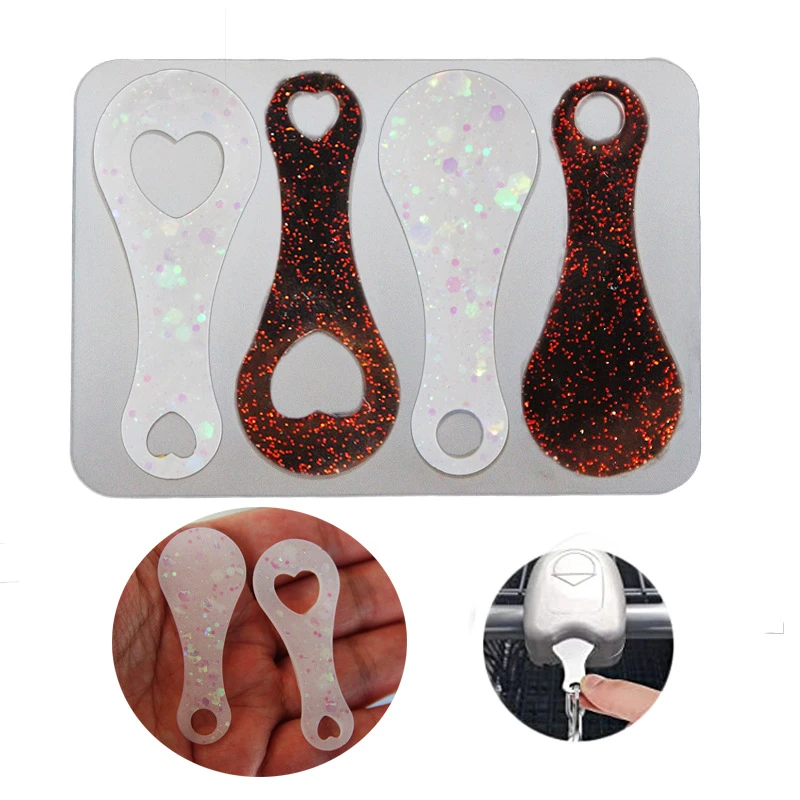 Key Chain Pendant Mirror Silicone Mold DIY Supermarket Shopping Cart ...