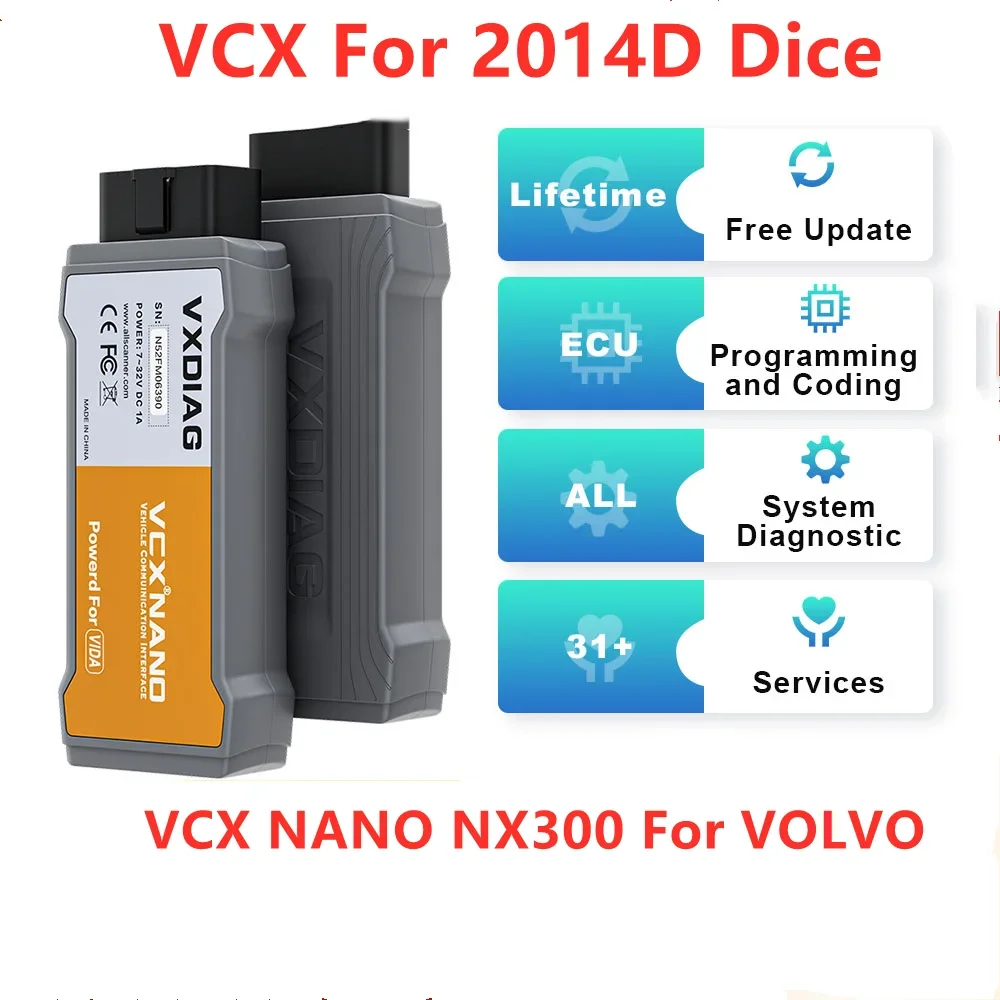 VXDIAG j2534 ECU Programming VCX NANO NX300 For VOLVO 2014D Dice Coding ...