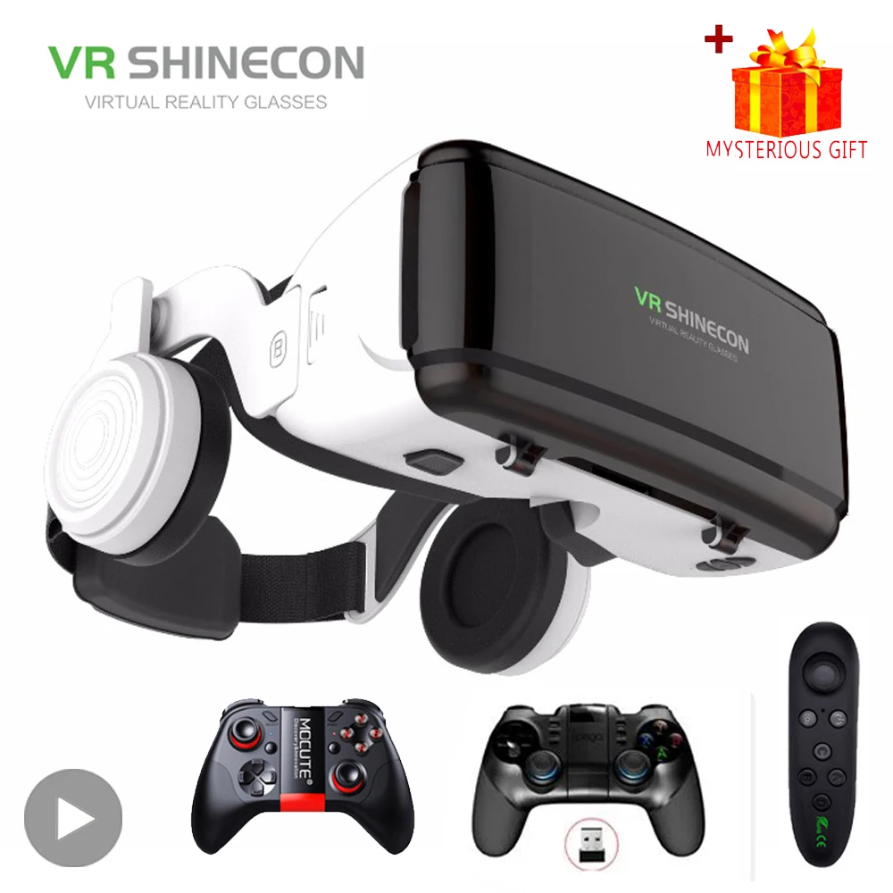 VR Shinecon Casque 3D 헬멧 헤드셋 iPhone 용 가상 현실 안경 Android 스마트 폰 스마트 폰 Viar 고글 쌍안경|3D 안경 / VR 안경 ...