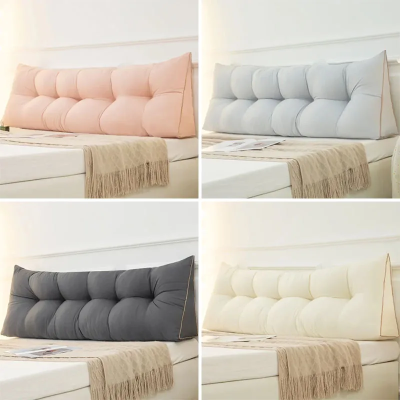 Headboard-Pillow-Triangle-Cushion-Reading-Large-Bolster-Backrest ...