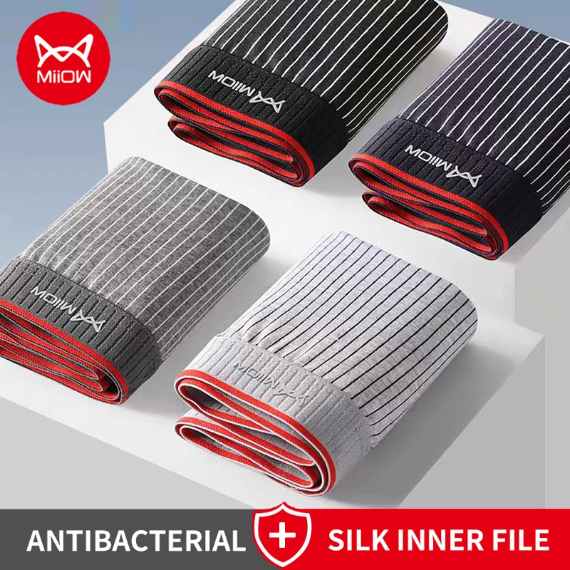 MiiOW-3Pcs-Cotton-Men-s-Panties-3A-Antibacterial-Man-Boxer-Underwear-Fashion-Stripeds-Printed ...