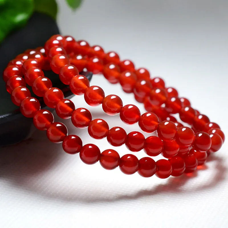 Natural-Red-Agate-Bracelet-with-Three-Rings-of-Jade-Marrow-Bracelets ...