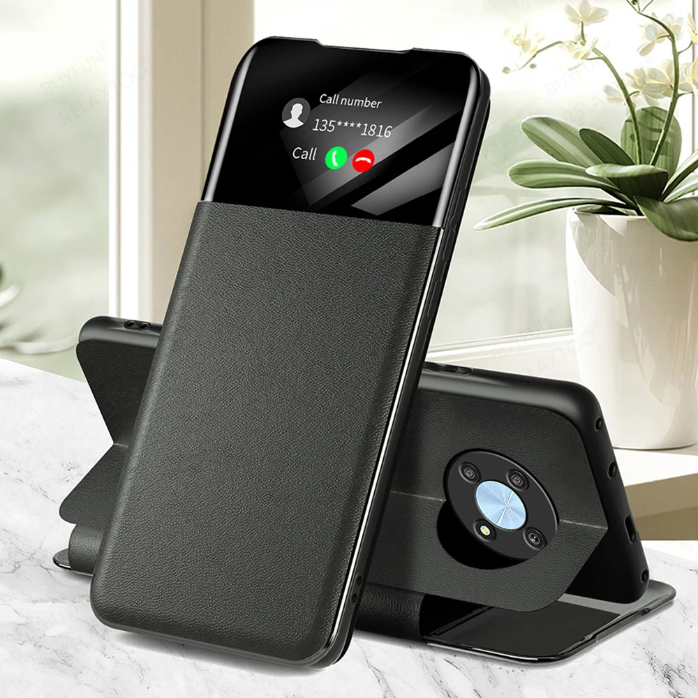 Hauwei Nova Y90 Case Smart Mirror Leather Flip Cover For Huawei NovaY90 ...