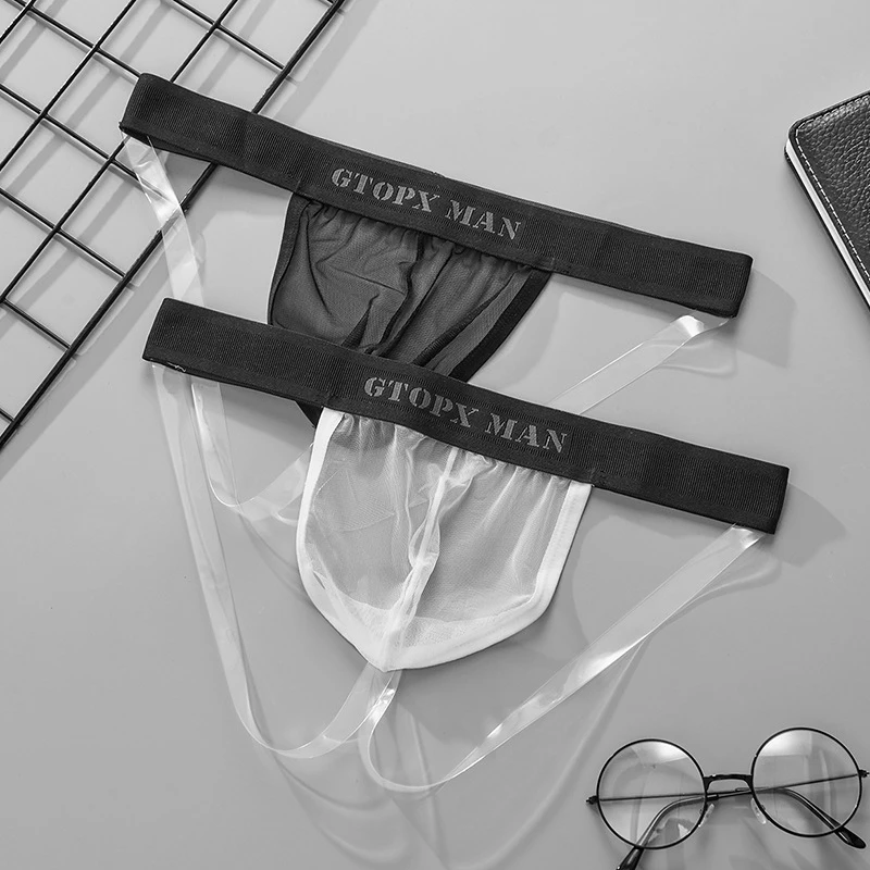 Men underwear sexу string men's thong transparent strap gay tanga ...