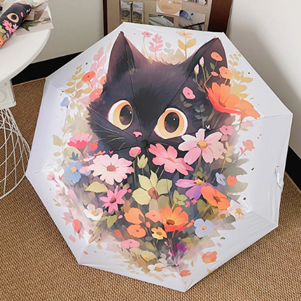 Flower-Cat-Umbrella-Cartoon-Full-Automatic-Smart-Sun-Umbrella-For-Women ...