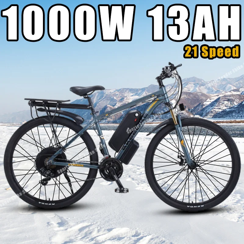 New-Electric-Bike-Adult-Ebike-Mountain-Beach-Snow-Off-Road-City-Road ...