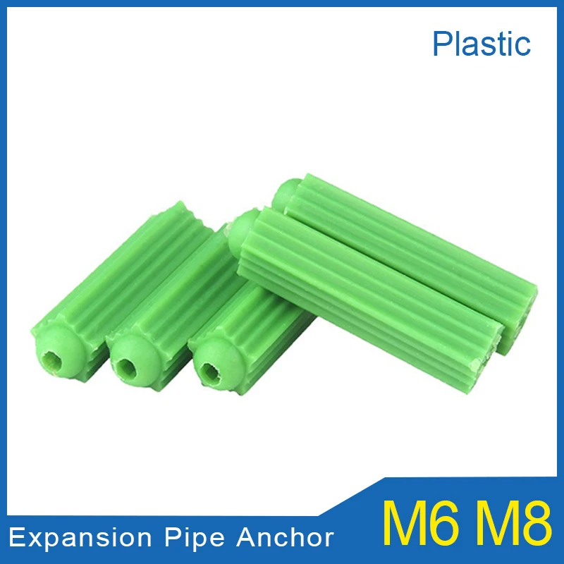 100PCS Plastic Expansion Anchors Drywall Wall Anchors Green M6 M8 Wall ...
