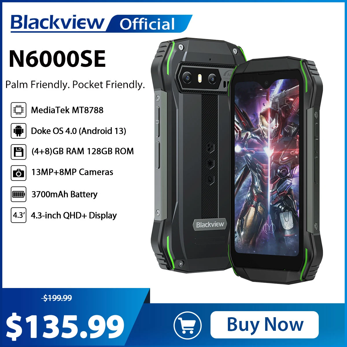 Blackview-N6000SE-Rugged-Smartphone-Mini-4-3-Display-MTK-Octa-Core ...