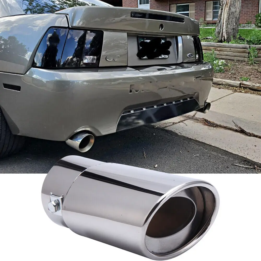 LAICY For Mustang GT 1.5" to 2.25" Straight Rear Muffler Tip Exhaust ...