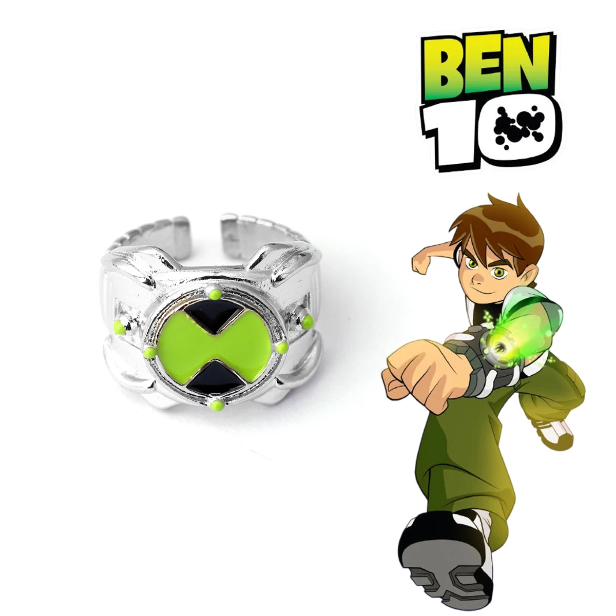 Anillo abierto de Anime Ben 10 Omnitrix, anillo ajustable unisex bonito ...