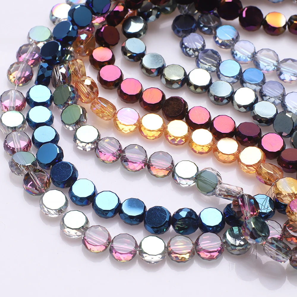 50Pcs-Lot-8MM-Glass-Beads-Flatback-Faceted-Crystal-Round-Beaded-Crafts ...
