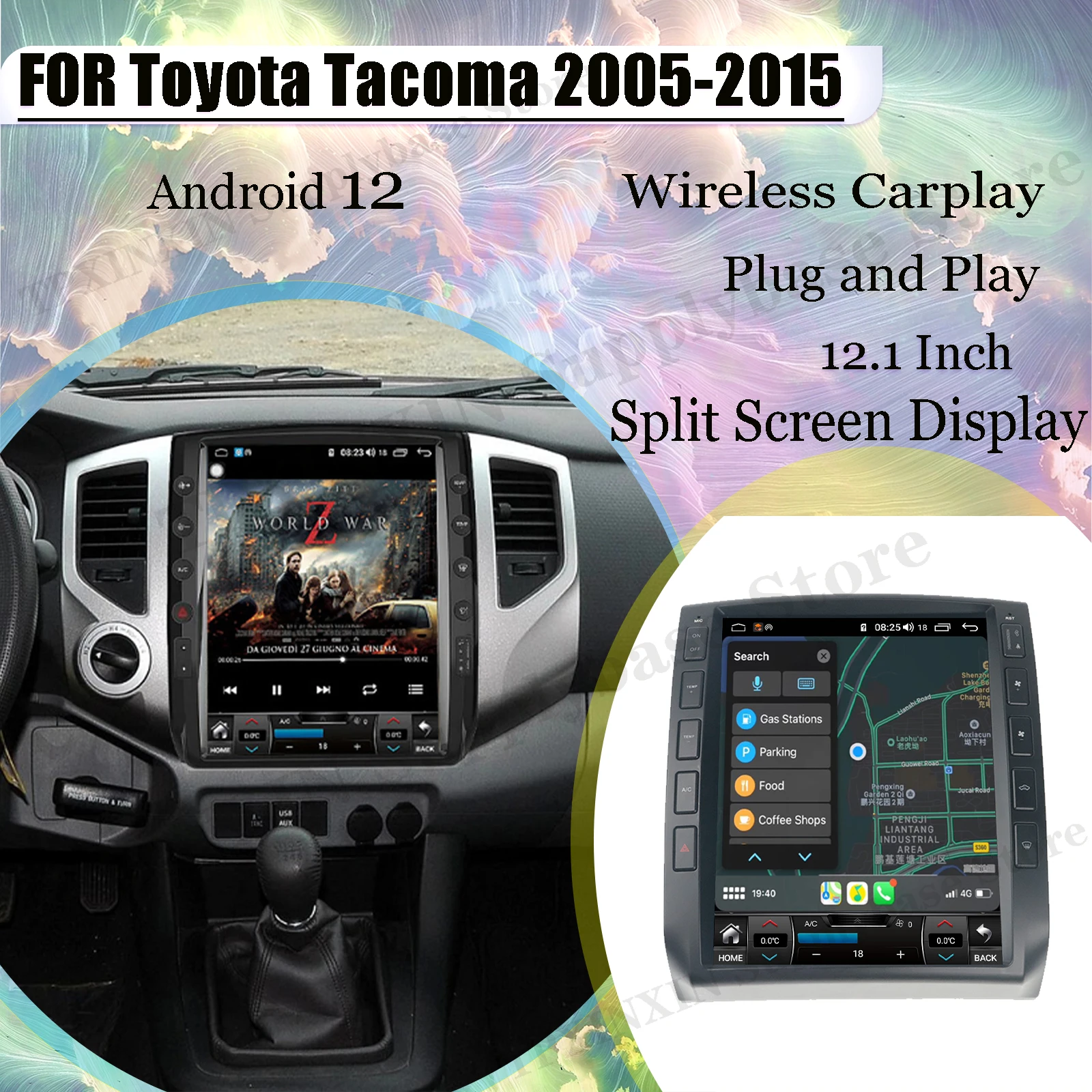Car-Multimedia-Stereo-Radio-Android-12-For-Toyota-Tacoma-2005-2006-2007 ...
