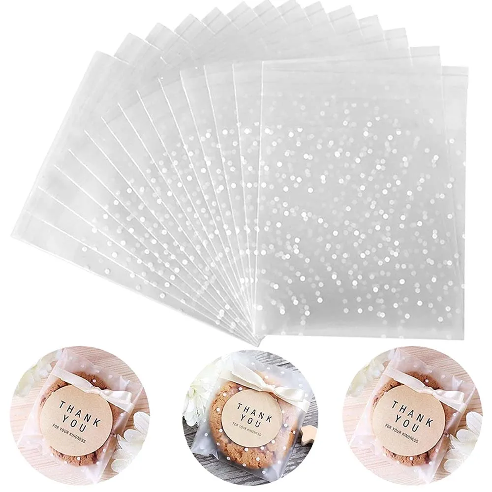 100pcs-Dot-Plastic-Transparent-Self-Sealing-Cellophane-Bags-Pouch-For ...