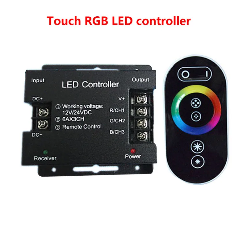 RGB-LED-Controller-18A-RF-Remote-Wireless-Control-Touch-Dimmer-For-5050 ...