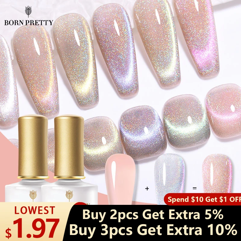 BORN PRETTY 7ml 9D Laser Cat Gel magnétique ongles rose Gel magnétique Soak Off UV LED vernis à ...