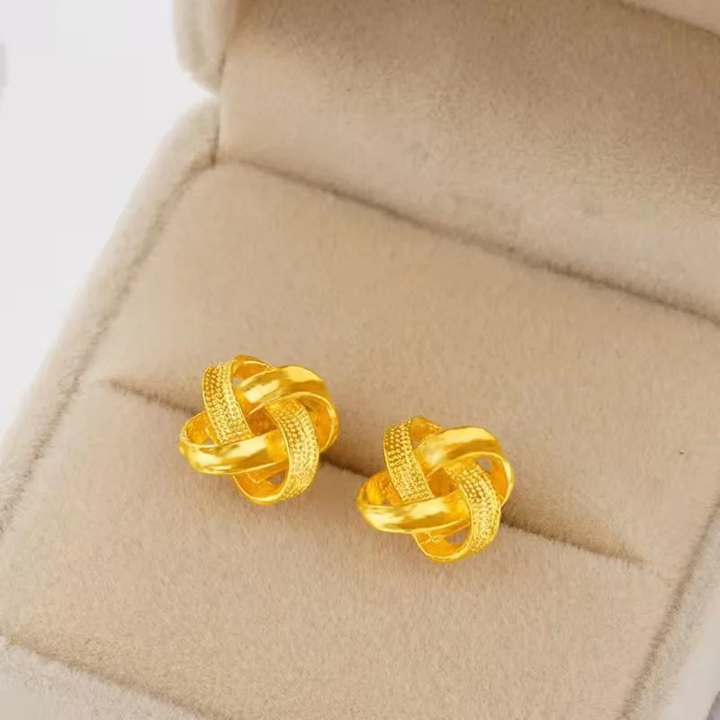 Genuine-14k-Gold-Ruyi-Chinese-Knot-Earrings-for-Women-Girlfriend ...