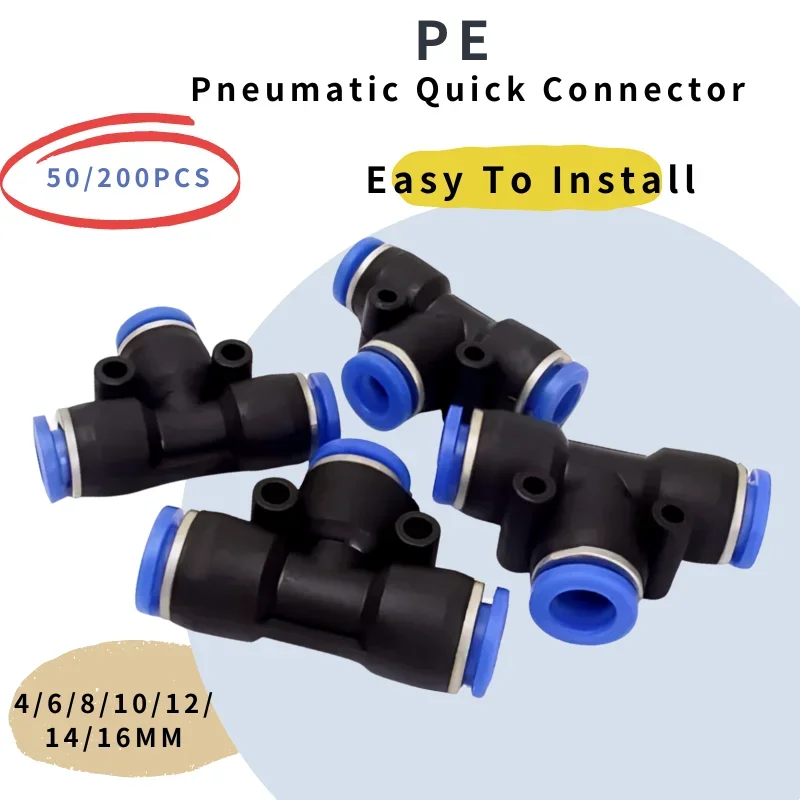 Conex-es-pneum-ticas-PE-Quick-Connect-Slip-Lock-Tee-3-Way-pl-stico-ar ...