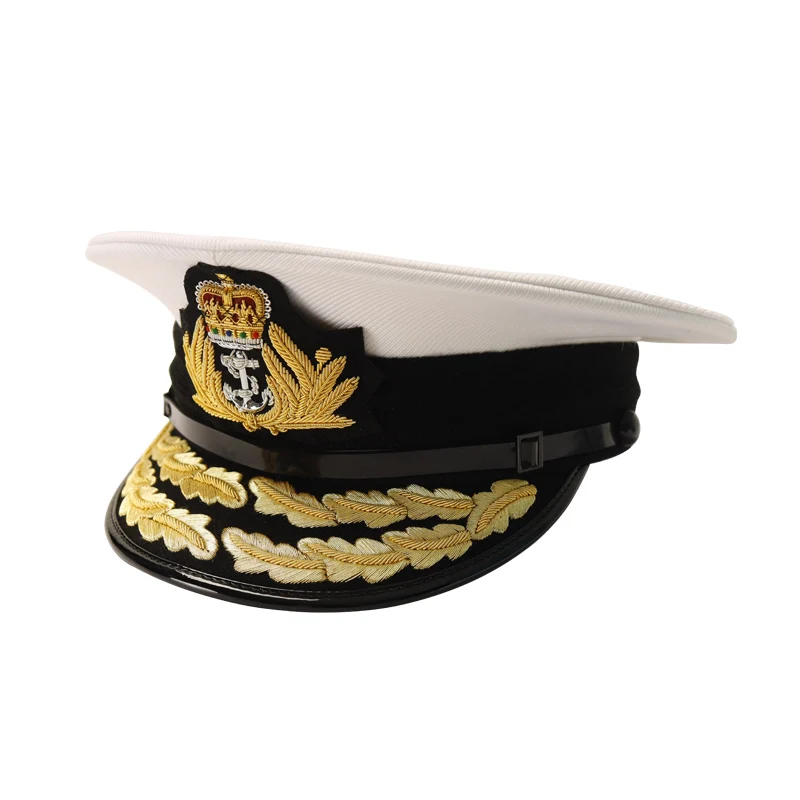 British Royal Navy Officer Hat Naval Captain Peak Cap R N Commanders ...