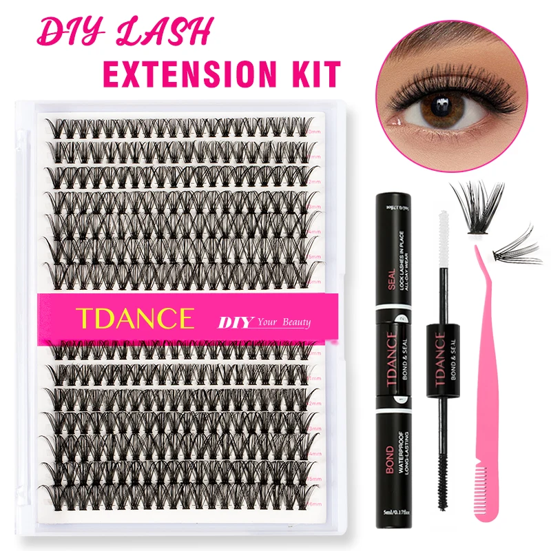 TDANCE-30D-40D-DIY-Lash-Kit-280pcs-Individual-Lashe-Cluster-D-Curl-10 ...