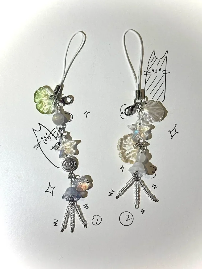 1pc-Summer-Ocean-Style-Cute-Phone-Charm-Strap-Seashell-Jelly-Fish ...
