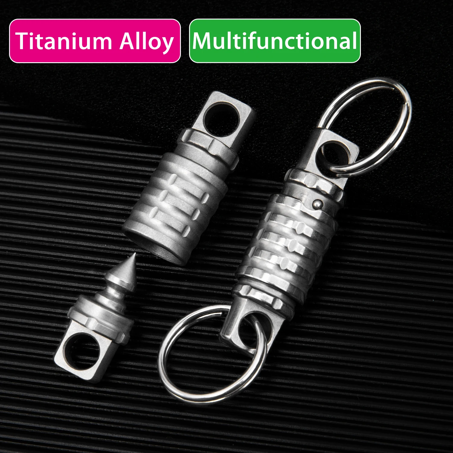 Titanium-Alloy-Rotary-Key-Chain-Have-Lock-Keychain-multifunctional ...