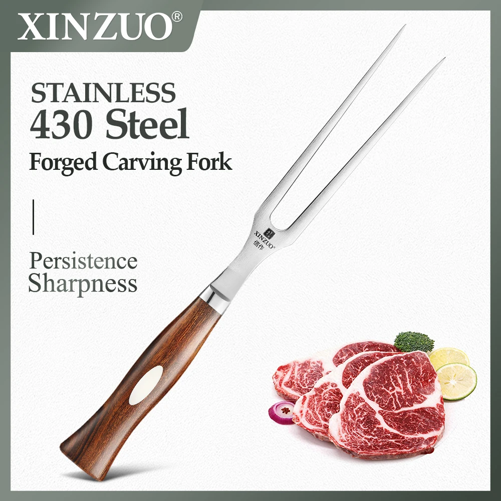 XINZUO-Carving-Fork-430-Stainless-Steel-Barbecue-Fork-Butcher-s-Fork-North-America-Desert ...