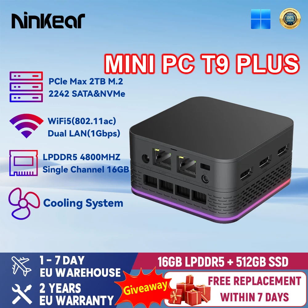 Ninkear-T9-Plus-MINI-PC-Intel-N100-up-to-3-4Ghz-16GB-DDR5-1TB-SSD ...