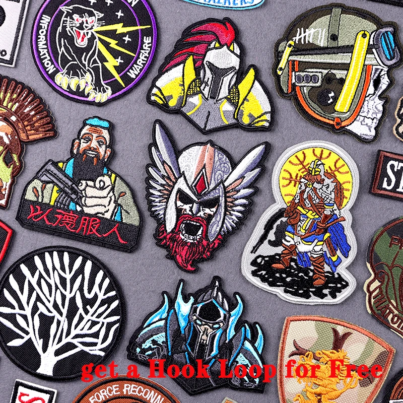 Vikings Patch Iron On Patches For Clothing Military Standard Embroidery ...