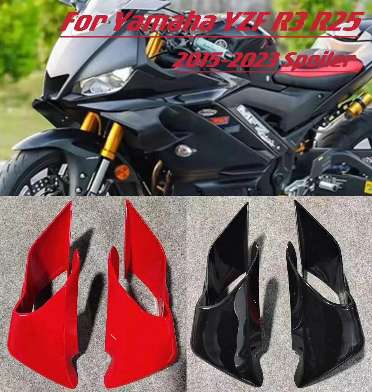 Motorcycle-Winglet-For-Yamaha-YZF-R1-2021-2023-R3-R25-2015-2023-Fixed ...