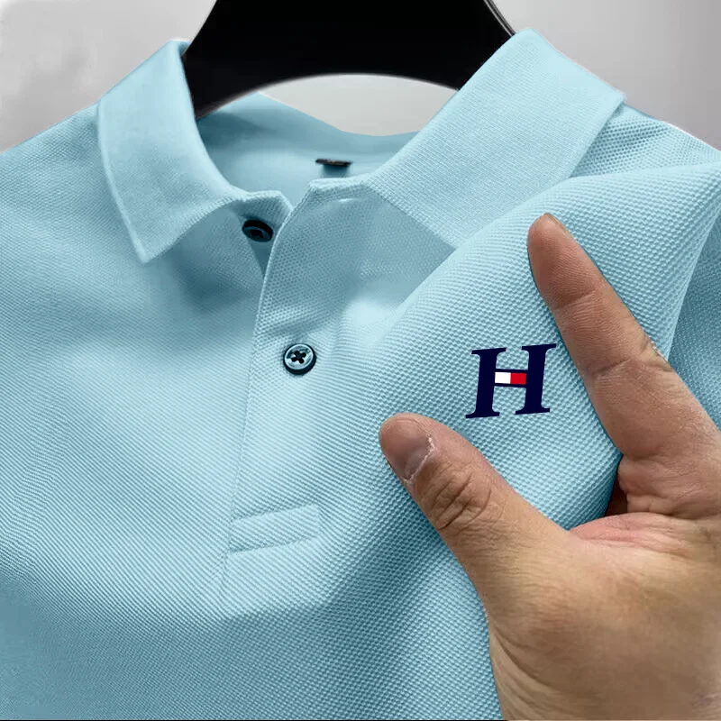2024-Summer-Men-s-T-shirt-Business-Casual-Polo-Shirt-Comfortable ...
